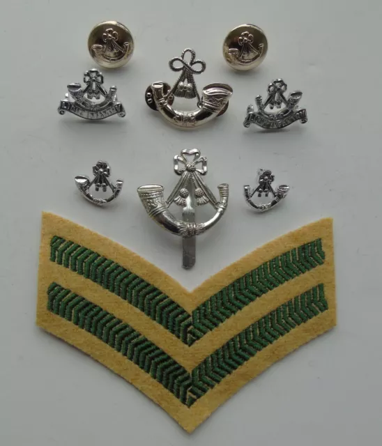 BRITISH ARMY LIGHT Infantry Cap/Collar Rank Badges Shoulder Titles ...