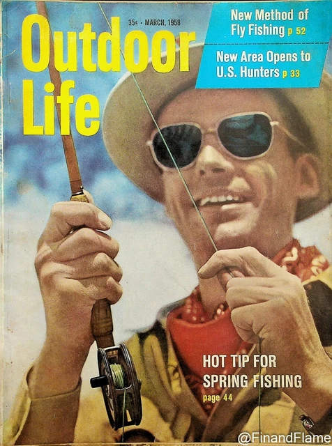 OUTDOOR LIFE MARCH 1958 Sporting Hunting FLy Fishing Fisherman Cover £ ...