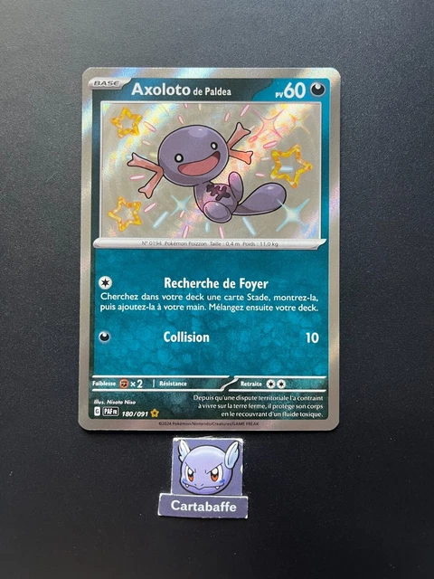 CARTE POKÉMON AXOLOTO 180/091 Shiny EV4.5 PAF Destinées à Paldea NEUF EUR 8,85 - PicClick FR