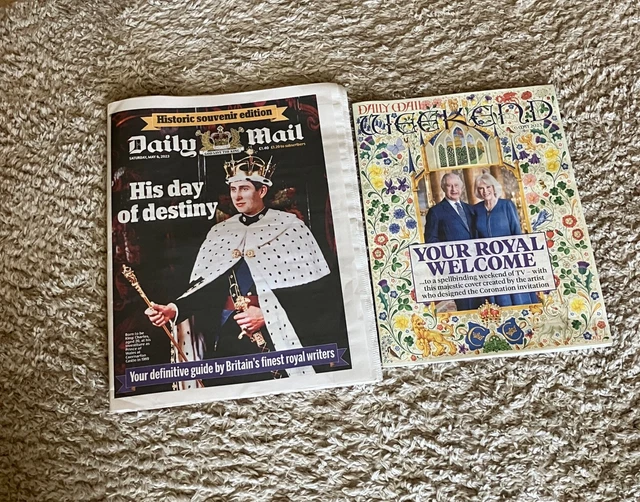 DAILY MAIL Newspaper Royal Coronation Day 6th May King Charles III ...