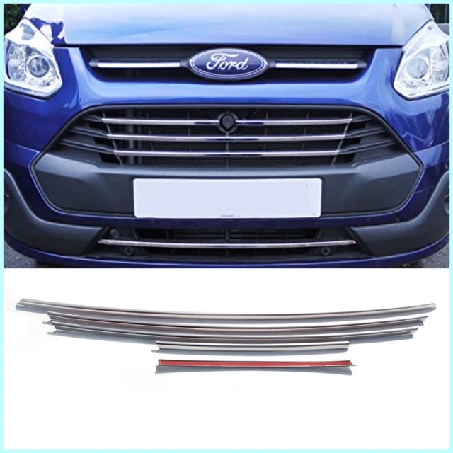 CHROME FRONT GRILLE Trim Covers 5Pcs For Ford Transit Custom Tourneo ...