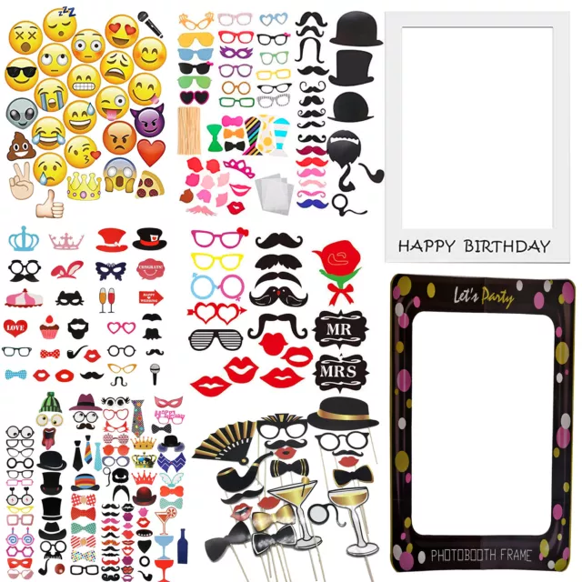PARTY PHOTO BOOTH Props Selfie Photography Wedding Birthday Moustache ...
