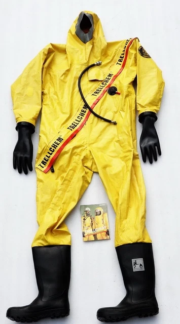 TRELLEBORG TRELLCHEM SUPER Hazmat Gas Chemical Safety Suit Large Size ...