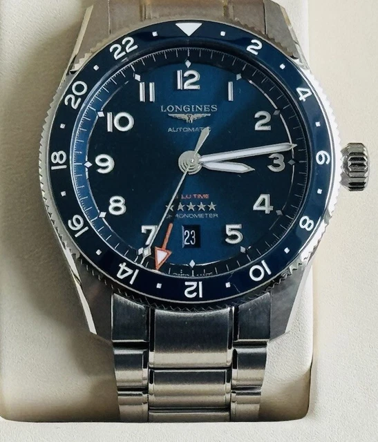 LONGINES SPIRIT ZULU TIME Blue 42mm Automatic L3.812.4.93.6 Stainless ...