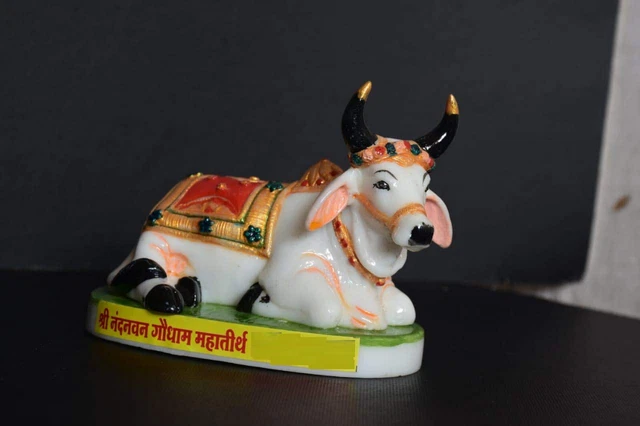 INDIAN TRADITIONAL MARBLE Cow Seating Showpiece Idol For home decor ...