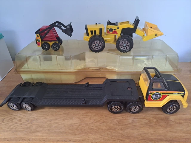 TONKA TRUCK LOW Loader 1970's Stones Gravel Quarry Digger & Transporter ...