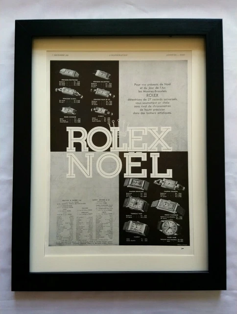 ART DECO ADVERT Rolex Watches Framed 1935 Original Good Condition ...