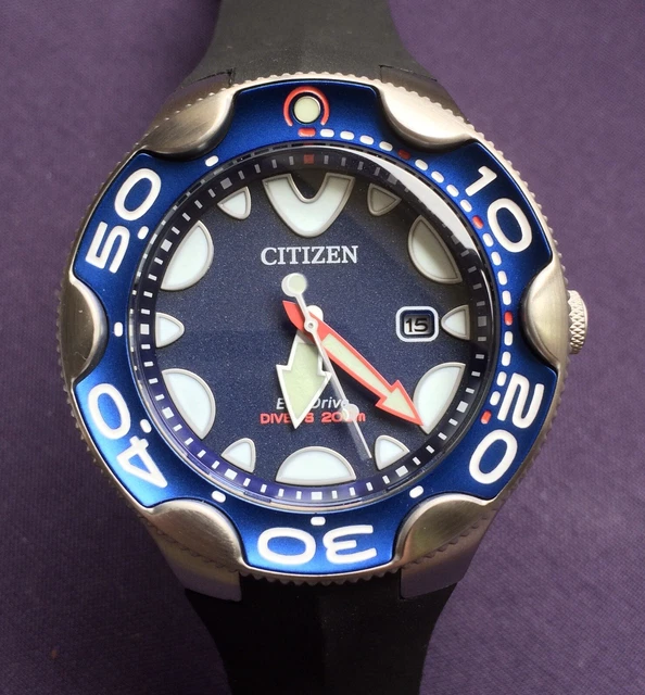 CITIZEN PROMASTER ORCA MARINE BN0231 Eco-Drive 200m Diver's blue dial watch £155.00 - PicClick UK