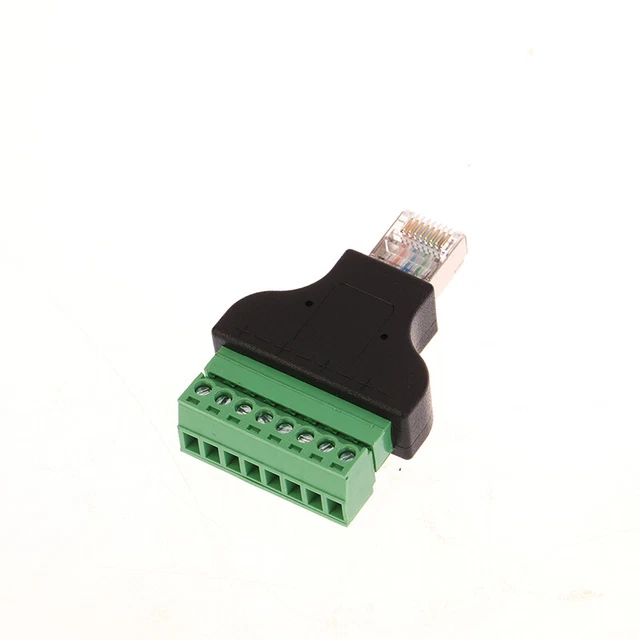 RJ45 FEMALE TO Screw Terminal 8 Pin Connector Ethernet Cable Extender ...