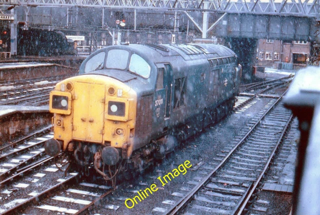 RAILWAY PHOTO 6X4 Class 37 37011 BR Blue Light Engine unknown location ...