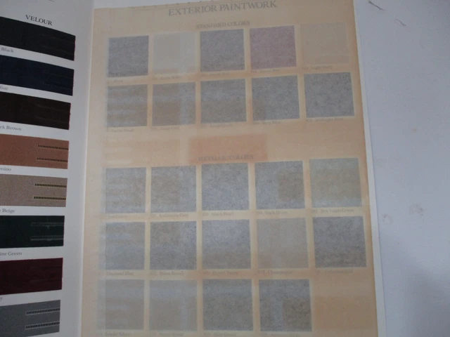 1988 MERCEDES-BENZ FULL-LINE Color and Upholstery Brochure Vintage ...