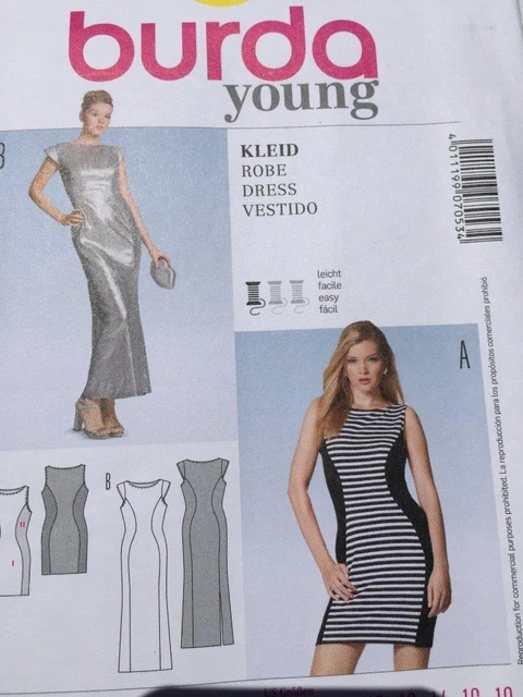 BURDA SEWING PATTERN 7053 Ladies Misses Close Fitting Dress Size 6-18 ...