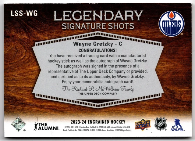 23-24 ENGRAINED LEGENDARY Signature Shots Red Ink WAYNE GRETZKY LSS-WG ...