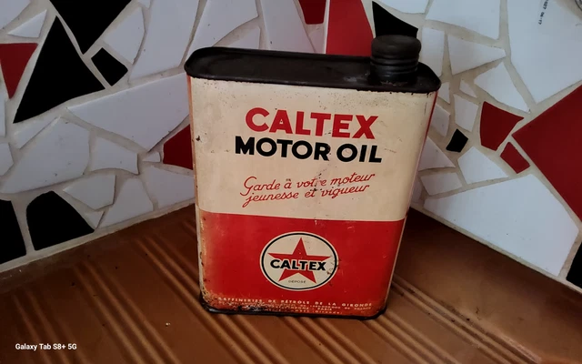ANCIEN BIDON D 'huile caltex motor oil EUR 30,00 - PicClick FR