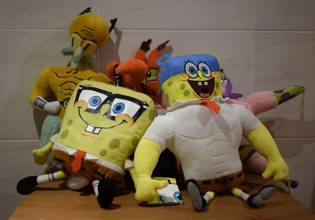 SCHWAMM BOB QUADRATISCHE Hose Weichspielzeug Sternaugen Rosa Haar Pirat ...