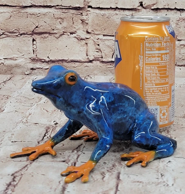 ORIGINAL MARIUS BRONZE Sculpture Frogman Figure Blue Frog Great ...