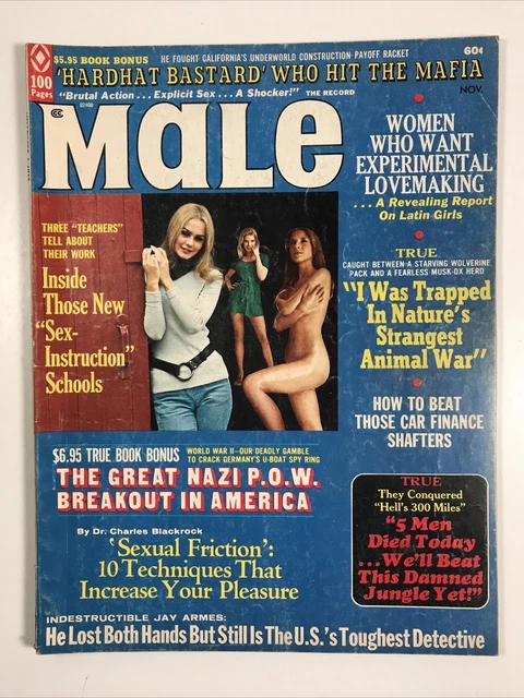 MALE MAGAZINE NOVEMBER 1972- man adventure pulp male GGA Nazi POW £11. ...