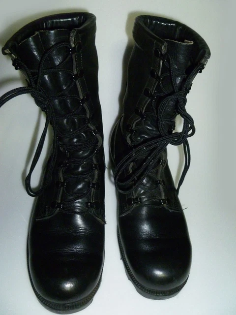 WELLCO RE-SEARCH US Army Military Style Black Boots Leather Mens 7.5 W ...