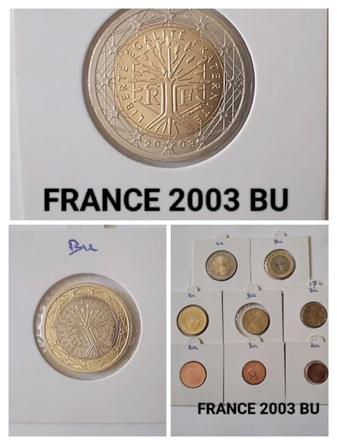 SÉRIE EUROS FRANCE 2003 BU 2 Euro à 1 Cent BU - 8 Pièces / Poste Suivi ...