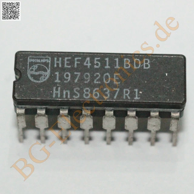 1 X HEF4511BDB BCD to 7-segment latch/decoder/driver Philips CDIP-16 ...