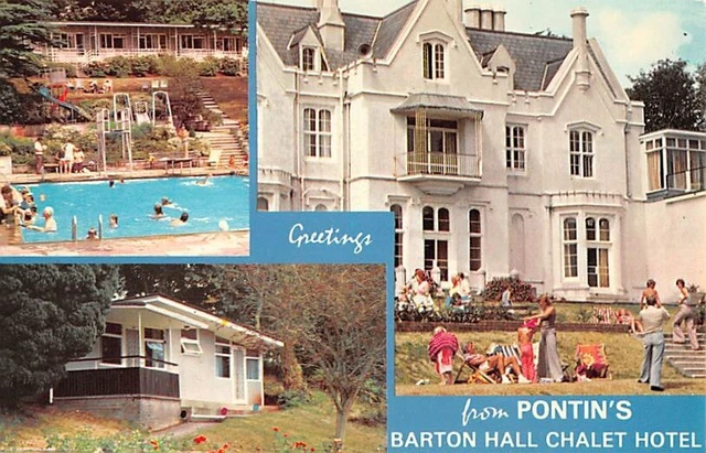 PONTINS PONTIN'S BARTON HALL CHALET HOTEL TORQUAY DEVON POSTCARD c.1970 ...