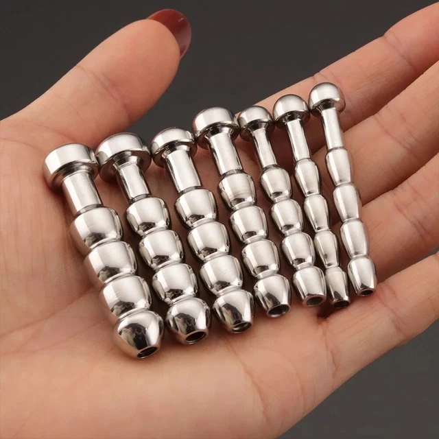 7 SIZES MALE Stainless Steel Sounding Plug Tube 4Balls Rods For Men ...