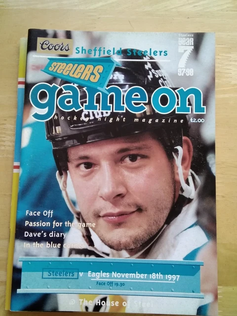 1997/98 SHEFFIELD STEELERS v AYR SCOTTISH EAGLES ICE HOCKEY 18/11/97 £0 ...