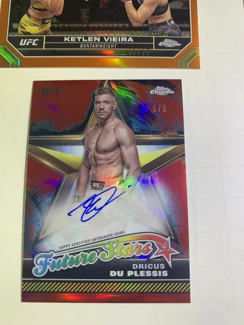 2024 TOPPS CHROME UFC Dricus Du Plessis Future Stars Auto /5 Bookend ...