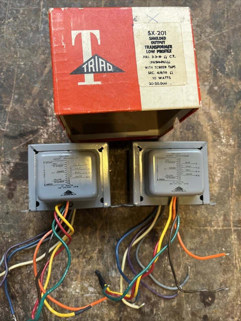 TRIAD OUTPUT TRANSFORMER SX-201 3300 Pri , 4,8,16 Ohm Sec, For Mullard ...