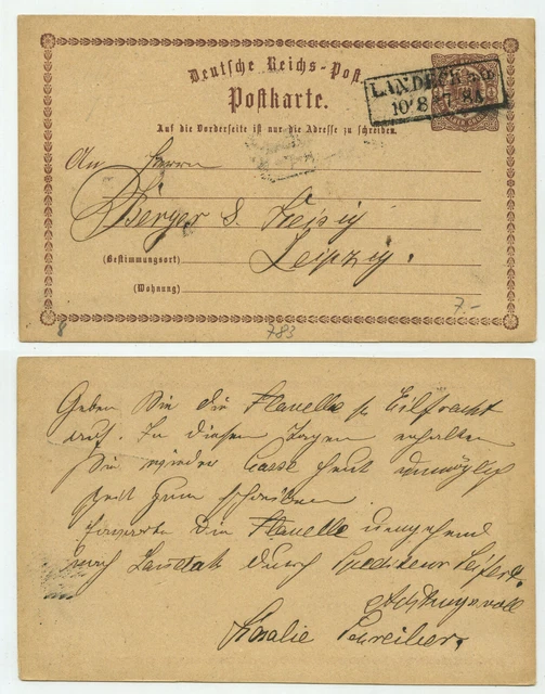 95313 - GANZSACHE P 1 - Postkarte - Bad Landeck nach Leipzig EUR 6,00 ...