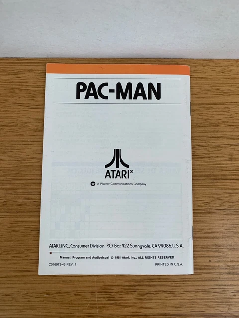 ORIGINAL ATARI 2600 Pac-Man Instruction Manual Video Game Insert ...