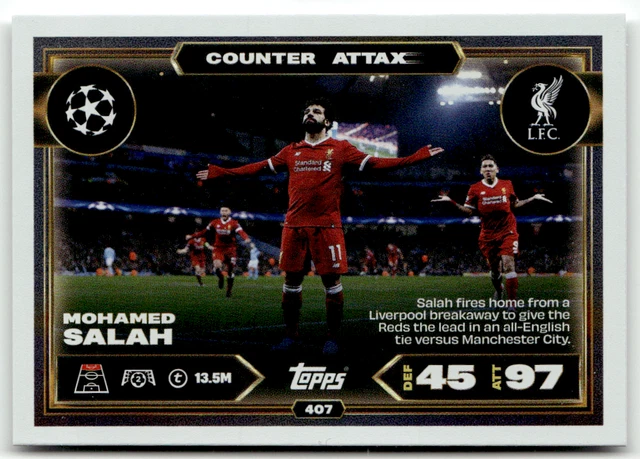 TOPPS MATCH ATTAX Champions League 2025-26 No. 407 Mohamed Salah ...