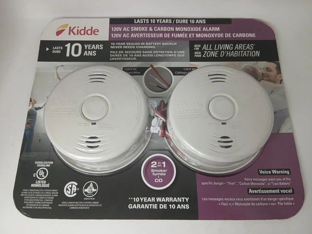 KIDDE 120V AC Smoke & Carbon Monoxide Alarm 2 Pack $150.00 - PicClick CA