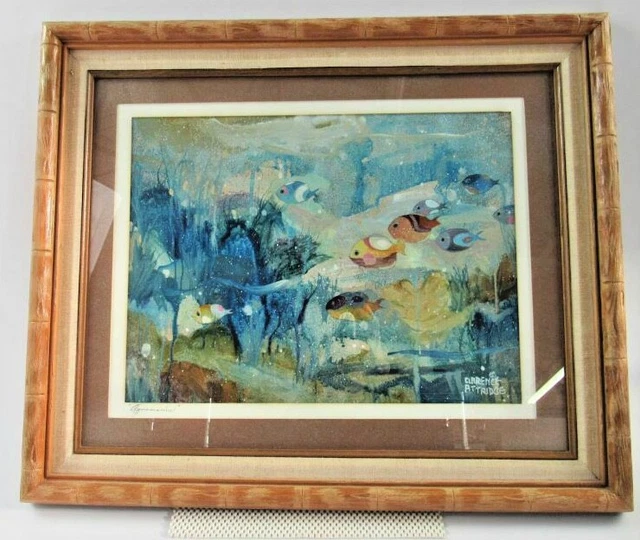 CLARENCE ATTRIDGE AQUAMARINE Signed Painting Listed Rochester NY Artist ...