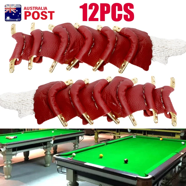 6/12X LEATHER SNOOKER Table Net Pockets Set Replacement Billiard Pool ...