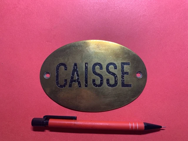 PLAQUE DE CAISSE bombée d'époque en laiton, 122 x 82 mm EUR 25,00 - PicClick FR