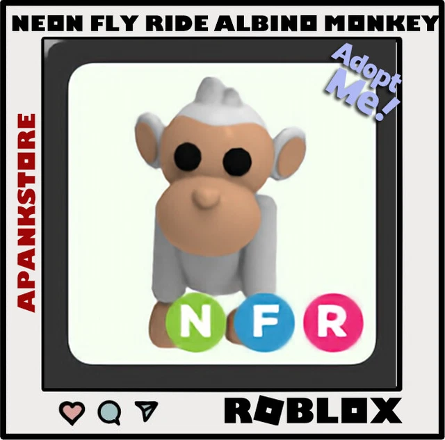ROBLOX ADOPT ME - Neon Fly Ride Albino Monkey EUR 18,32 - PicClick FR