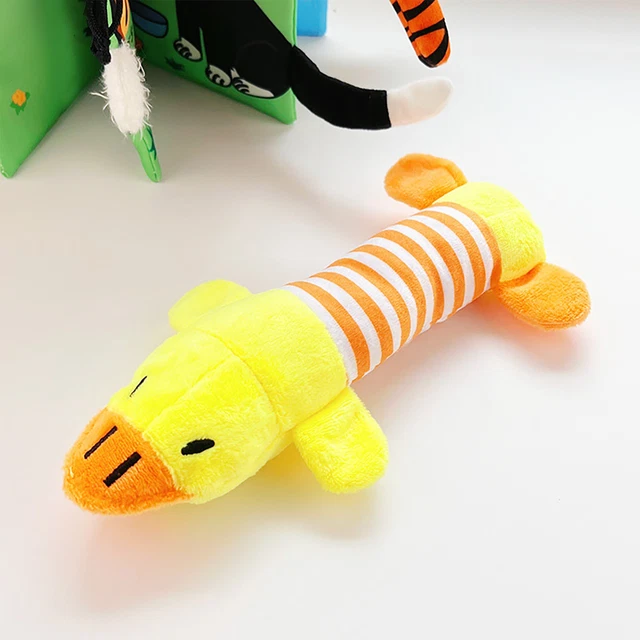 DOG PLUSH TOYS Rectangular Flying Duck Interactive Fun Cute Bite ...