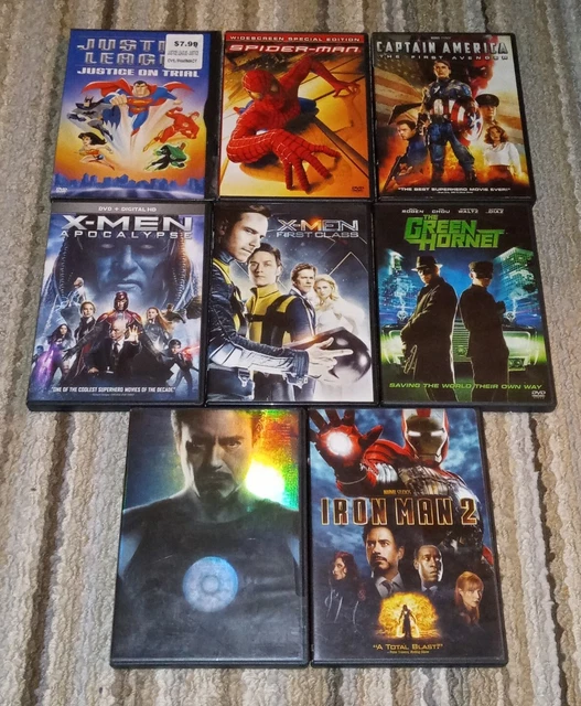 MARVEL DVD LOT Iron Man X-Men Captain America Spider-Man Green Hornet ...