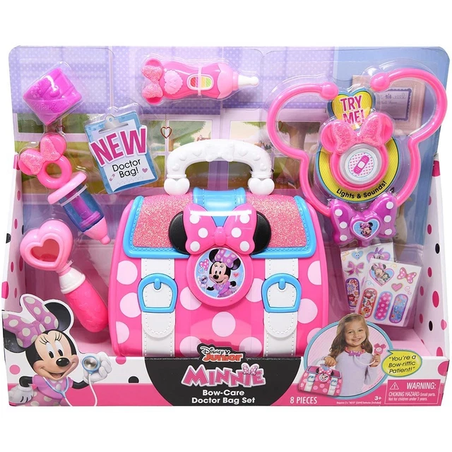DISNEY JUNIOR MINNIE Mouse Bow-Care Doctor Bag Set – Doctor Play Kit ...