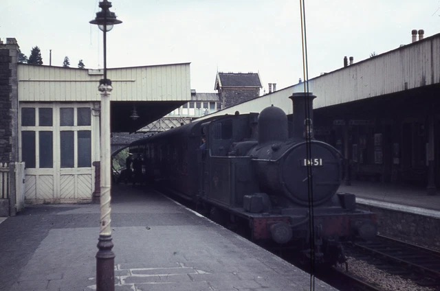 ORIGINAL STEAM SLIDE BR ex-GWR 14xx Steam Loco 1451 Tiverton Station ...
