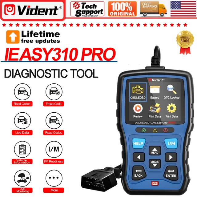 VIDENT IEASY310 PRO OBD2 CAN OBDII Car Code Reader Auto Diagnostic ...
