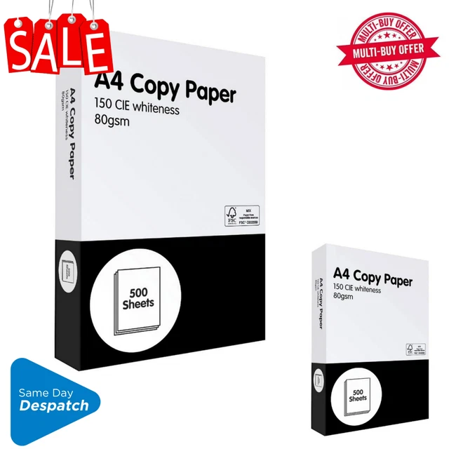 A4 PAPER WHITE 80gsm Printer copier office printing -500 Sheets per Ream $16.01 - PicClick CA
