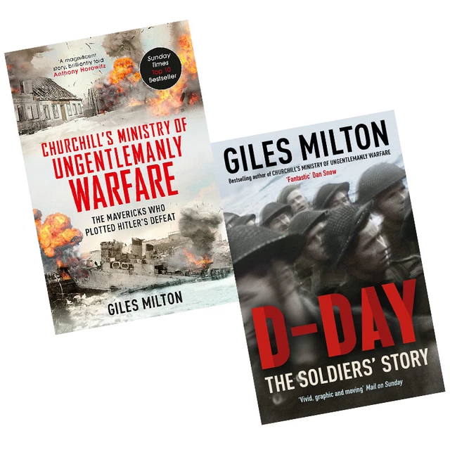 GILES MILTON COLLECTION 2 Books Set D-Day,Churchill's Ministry of ...