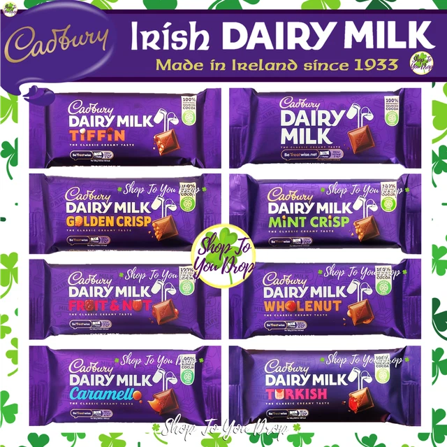 8 16 24 ASSORTED BARS CADBURYS IRISH DAIRY MILK CHOCOLATE Ireland☘️ ...