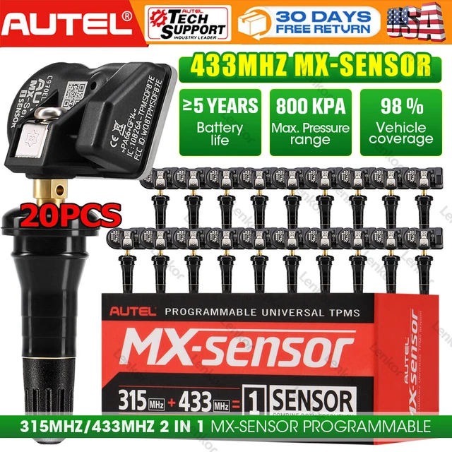 AUTEL TPMS MX-SENSOR 315MHz 433MHz Universal Programmable Tire Pressure ...