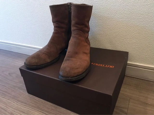 BUTTERO BOOTS BROWN Suede Side Zip Size 40EU 6.5US Made In Italy Men's ...