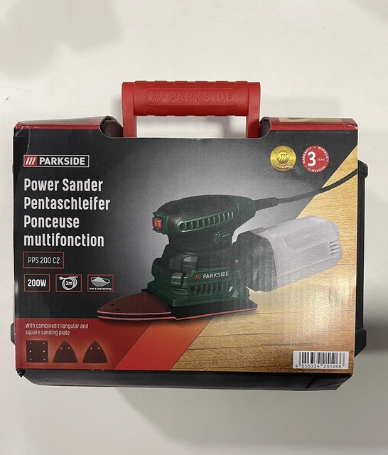 PARKSIDE® PENTASCHLEIFER PPS 200 C2 Dreieck + Viereckschleifplatte 200 W Neu Ovp £38.17 ...