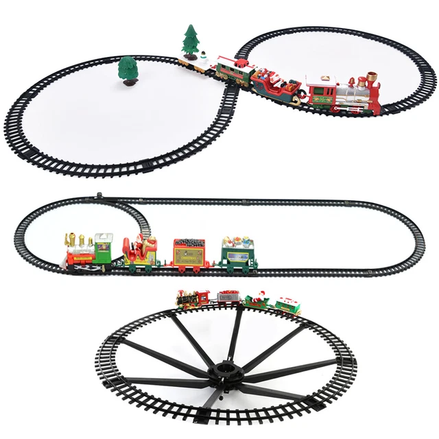 RAILWAY CHRISTMAS TRAIN with Sound Electric Train Railway Kits Gift for ...