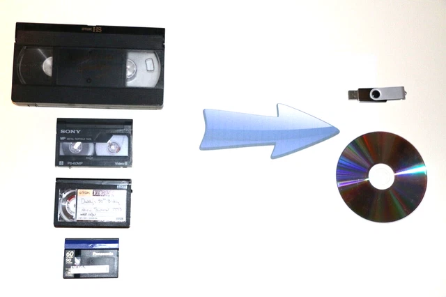 VHS-VHS-C,8MM, MINI DV- Transferred TO Thumb Drive $39.95 - PicClick